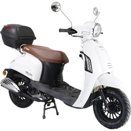 Motorroller Gt Union "Massimo 45 (mit/ohne Topcase)" & Mofas Gr. glänzend mit Topcase, perlenweiß Motorroller