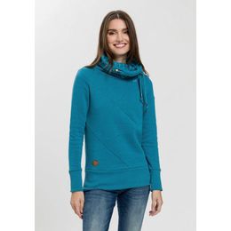 Ragwear Sweater VIOLLA mit hohem Stehkragen, blau