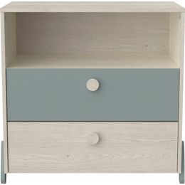 Kommode Demeyere Group "Jann, Breite ca. 73cm, Höhe 2 Schubladen" Sideboards Gr. B/H/T: 73 cm x 73,90 cm x 39,60 cm, 2, grün (topanga eich, gruen) Kommode