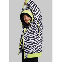 Winterjacke WeeDo "ZEEDO Zebra" Gr. 116, schwarz-weiß (black white) Jungen Jacken Winterjacken