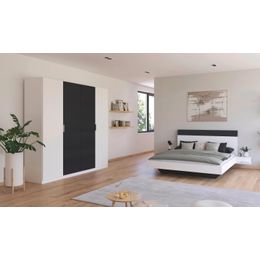 Schlafzimmer-Set Rauch "Monza" Schlafzimmermöbel-Sets Gr. Bett 160 x 200 cm + ohne Matratze, B/H: 160 cm x 200 cm, weiß (alpinweiß, graumetallic) Komplett Schlafzimmer
