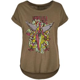 Nirvana Angel Flowers T-Shirt oliv in M