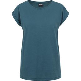 Urban Classics Ladies Extended Shoulder Tee T-Shirt petrol in 4XL