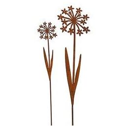 buttinette Rost-Blumen aus Metall, 59,5 und 78 cm, 2 Stück