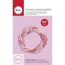 Rayher Schmuck-Basteln-Set Armband gedreht rosa/weiß