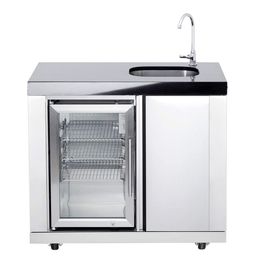 ALLGRILL Modul 1 Anbauwaschbecken/Kühlschrankkombination inkl. hochwertigem CASO Kühlschrank
