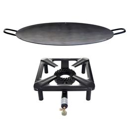 ALLGRILL Hockerkocher-Set (klein) mit Eisen-Wok/Grillschale Ø 50 cm - ohne Zündsicherung