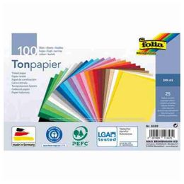Folia Kraftpapier Folia Tonpapier farbsortiert 100 Blatt