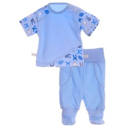 La Bortini Shirt & Hose Baby Set 2tlg Hose mit Fuß und T-Shirt aus reiner Baumwolle