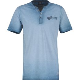 Lerros T-Shirt, Baumwolle, Henley, für Herren, blau, L
