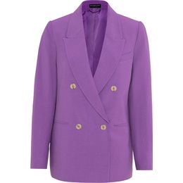 Manguun collection Blazer, Leinenanteil, Reverskragen, für Damen, lila, 40