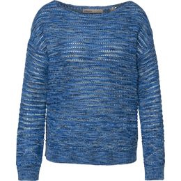 Adagio Strickpullover, U-Boot-Ausschnitt, Ajour-Muster, für Damen, blau, 40