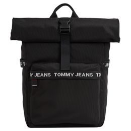 Cityrucksack Tommy Jeans "TJM ESSENTIAL ROLLTOP BACKPACK" Gr. B/H/T: 30 cm x 43 cm x 15 cm, schwarz Rucksäcke