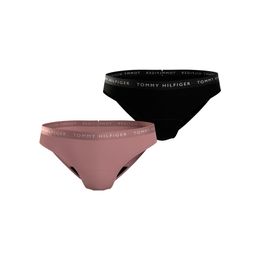 Bikinislip Tommy Hilfiger Underwear "2P BIKINI" Gr. L (40), 2 St., rosa (teaberry blossom, black) Damen Unterhosen Bikini Slips