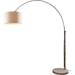 Bogenlampe Salesfever "Peteris" Lampen Gr. 1 flammig, Ø 35 cm Höhe: 210 cm, weiß (weiß, chromfarben) Bogenlampen