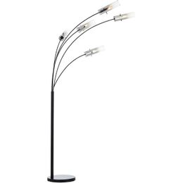Stehlampe Brilliant "Glasini" Lampen Gr. Höhe: 200,00 cm, schwarz (schwarz matt, rauchglas) Bogenlampe Bogenlampen