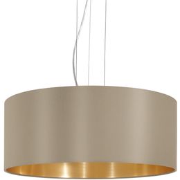 Hängeleuchte Eglo "MASERLO" Lampen Gr. 3 flammig, Ø 53 cm, grau (taupe, goldfarben, nickelfarben) Pendelleuchten und Hängeleuchten