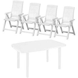 Garten-Essgruppe ProGarden "Tampa" Sitzmöbel-Sets Gr. verstellbar, weiß Outdoor Möbel