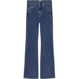 Weite Jeans Tommy Jeans CURVE "CRV SYLVIA HGH FLR AH4230" Gr. 38, Länge 32, blau (denim medium) Damen Jeans Weite