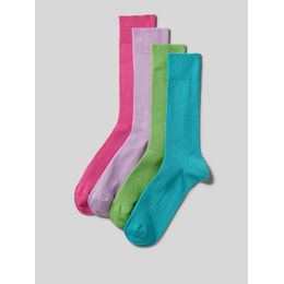 Socken mit Strukturmuster im 4er-Pack