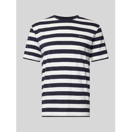 Gant T-Shirt mit Streifenmuster und Label-Stitching