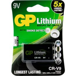 Gp Batteries CR-V9 Batterie, U9VL (9 V, 1 St), ideal für Rauchmelder, schwarz