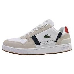 Lacoste T-Clip Tricolor Sneaker 40SFA0043 Weiß 407- White/Navy/Red