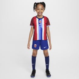 Norway 2024 Stadium Home Dreiteiliges Nike Replica Fußballtrikot-Set für jüngere Kinder - Rot