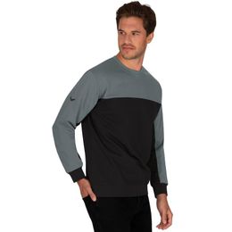 TRIGEMA Sweatshirt »Zweifarbiges Sweatshirt aus Biobaumwolle« schwarz XL XL BIO Sweat-Qualität