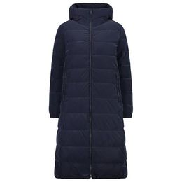 CMP - Women's Long Coat Fix Hood Nylon Silk Touch - Mantel Gr 38 blau