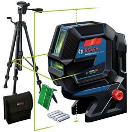 Bosch Professional GCL 2-50 G & Tripod Kreuz und Punktlinienlaser kalibriert (ISO) inkl. Stativ, inkl. Tasche Reichweite (max.): 15 m