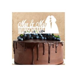 AREA17 Tortenstecker Cake Topper aus Acryl zur Hochzeit Mrs & Mrs personalisiert mit Namen