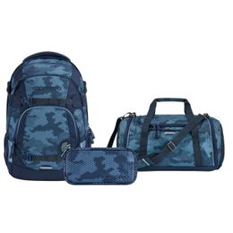 Coocazoo Schulranzen Schulrucksack-Set MATE Geometric Sky 3-teilig (3-teilig)