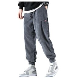 KIKI Haremshose Männer Haremshose Streetwear Warme Cordhose