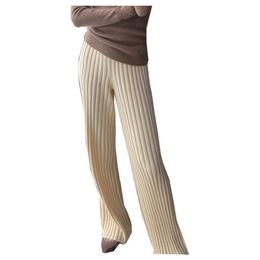 KIKI Haremshose Lässige Damen Herbst Und Winter Dicke Strickhose Damen Beige Stretch (1-tlg)