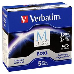Verbatim Blu-ray-Rohling M-Disc BR-D XL 100GB 6x 5er