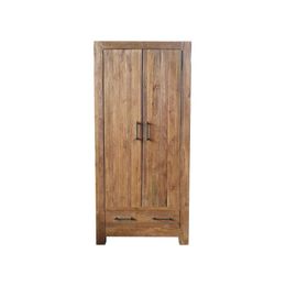 Dynamic24 Garderobenschrank Garderobenschrank BANDA Teak natur