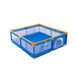 IKIDO Laufstall Baby-Laufstall-Sicherheitsgitter mit atmungsaktivem Netz (180 x 200 x 65 cm\150 x 180 x 65 cm Große Sicherheitsspielplatz mit Reißverschluss)