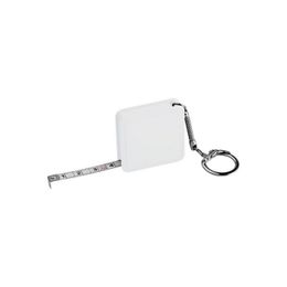 Livepac Office Schlüsselanhänger Stahlbandmaß 1m / mit Schlüsselanhänger / Farbe: weiß