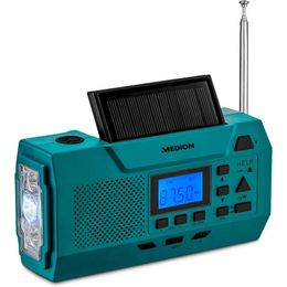 Medion® Medion MD44806 Dynamo-Kurbelradio UKW Solarpanel Batteriebetrieb SOS Radio (AM/FM)