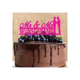 AREA17 Tortenstecker Cake Topper aus Acryl zur Hochzeit Mr & Mr personalisiert mit Namen