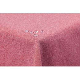 First-Tex Tischdecke, Tischdecke Leinenoptik Lotuseffekt abwaschbar 110x110 eckig in rosa