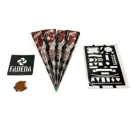FADEDA Strass-Tattoo 50x FADEDA Natural 4x Henna Paste KEGEL 100 g CONES + 46x Sticker