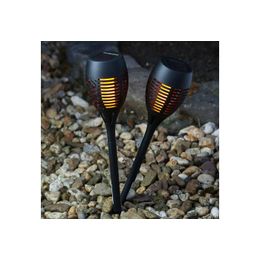 MARELIDA LED Gartenfackel LED Solar Garten Fackel Feuereffekt Flammeneffekt 50cm Wegleuchte 2St.