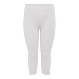 Only CARMAKOMA Leggings Kurze 3/4 Leggings Stretch Hose Übergrößen CARTIME 4932 in Weiß