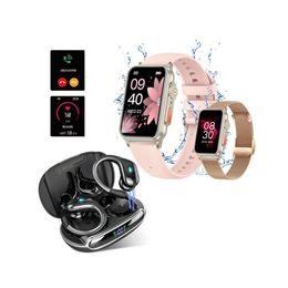 HYIEAR Smartwatch Damen Herren-Bluetooth Kopfhörer