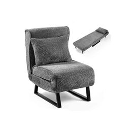 Makika Relaxliege Schlafsessel Schlafsofa Boucle Lea klappbar in Grau