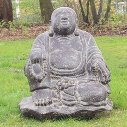 Oriental Galerie Dekofigur China Buddha Figur sitzed Garten Steinfigur 52 cm (1 St)