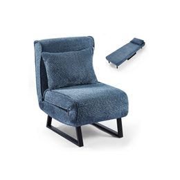 Makika Relaxliege Schlafsessel Schlafsofa Boucle Lea klappbar in Blau