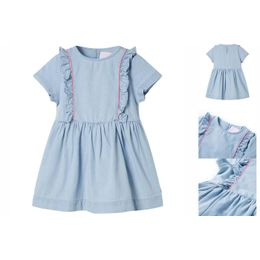 vidaXL A-Linien-Kleid Kinderkleid mit Rüschen Hellblau 128